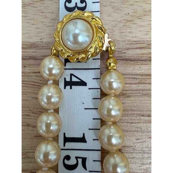 Talbots | Jewelry | Talbots Faux Pearl Necklace With Gold Tone Clasp ...